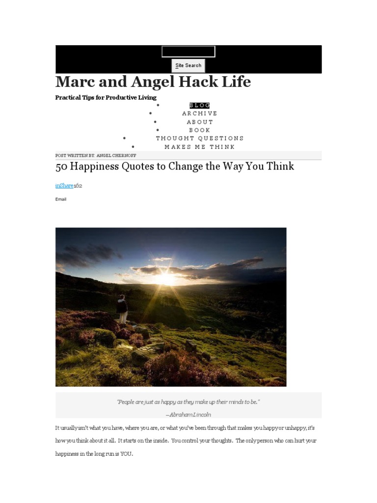 Marc and Angel Hack Life: 50 Happiness Quotes To Change The Way You ...