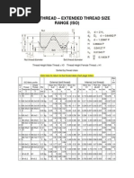 External Metric ISO Thread Table Chart Sizes M20 - M55 | PDF | Screw ...
