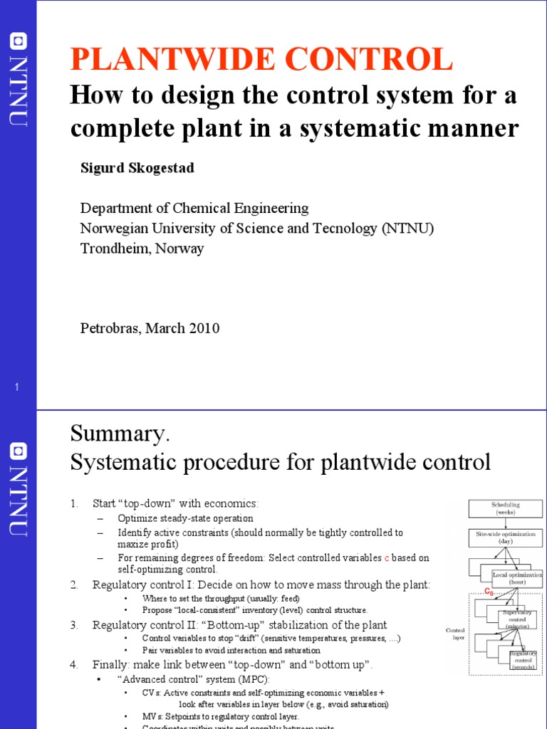 Plantwide Control | Download Free PDF | Control Theory | Top Down And ...