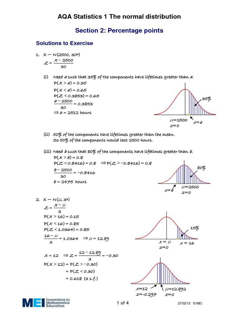 Understanding Percentage Points in Statistics | PDF | Normal ...