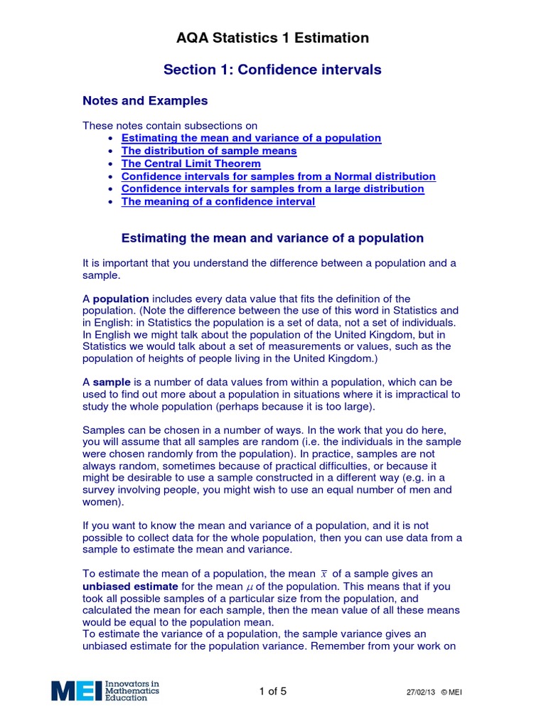 Confidence Intervals Pdf Pdf Confidence Interval Variance 4460