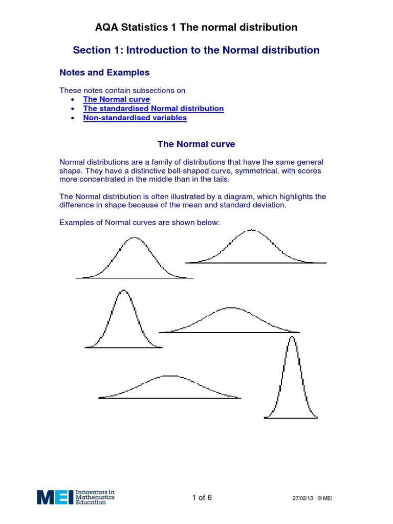 Introduction To The Normal Distribution PDF | PDF | Normal Distribution ...