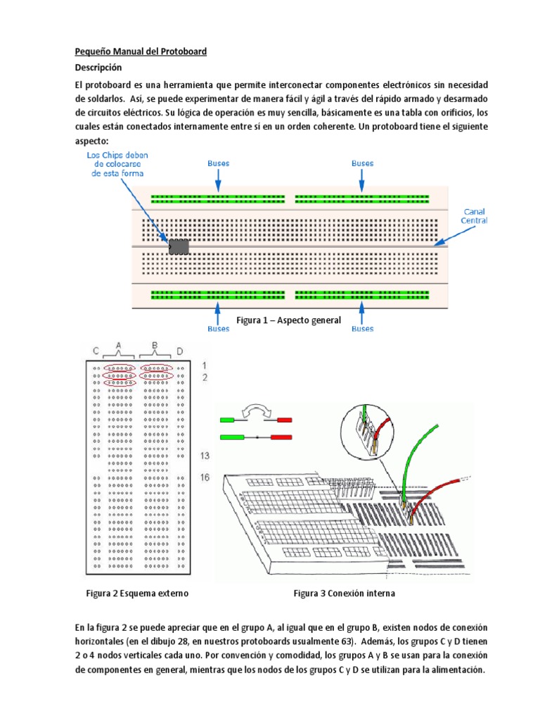 Pequeño Manual Del ProtoBoard | Resistencia Eléctrica y Conductancia ...