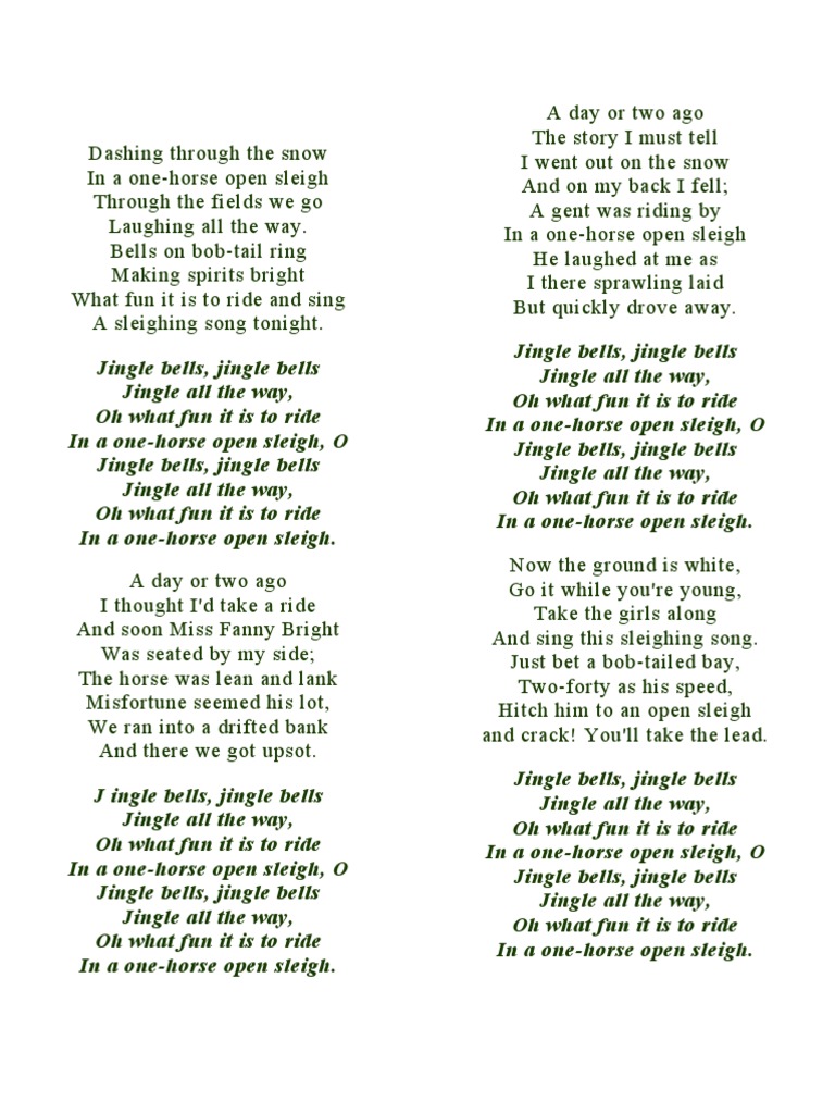 Dashing Through the Snow Lyrics | PDF | Winter Holidays | American Songs