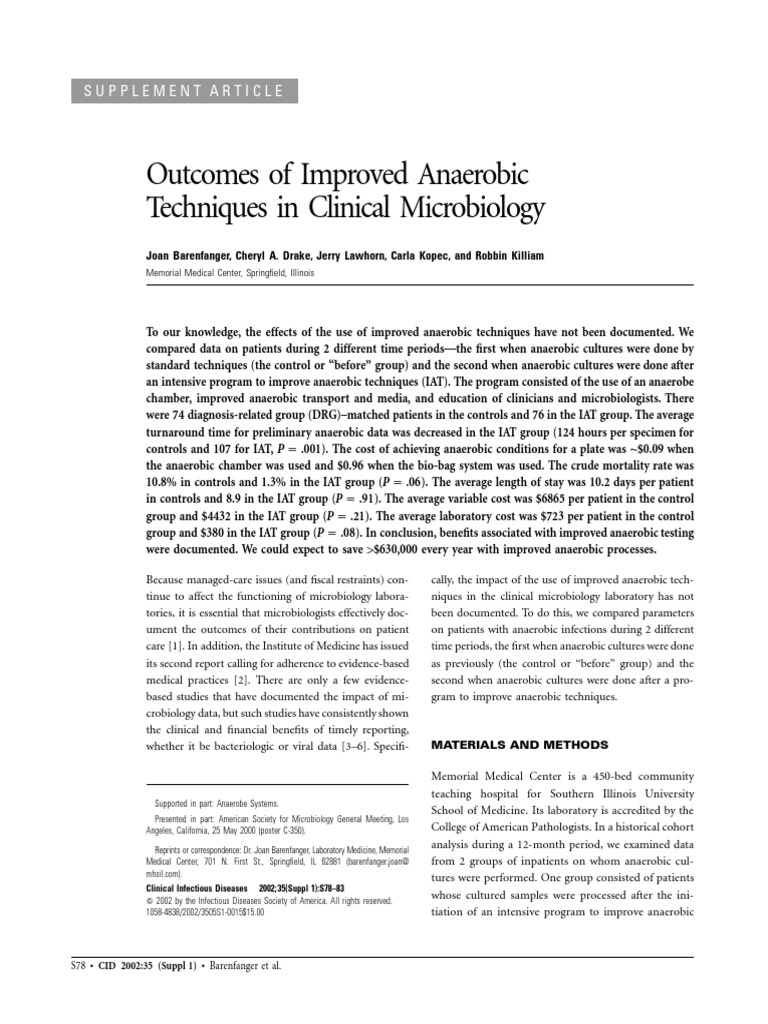 Out Comes of Improved Techniques | PDF | Infection | Comorbidity