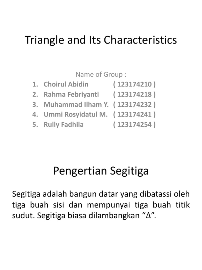 Triangle and Its Characteristics | PDF