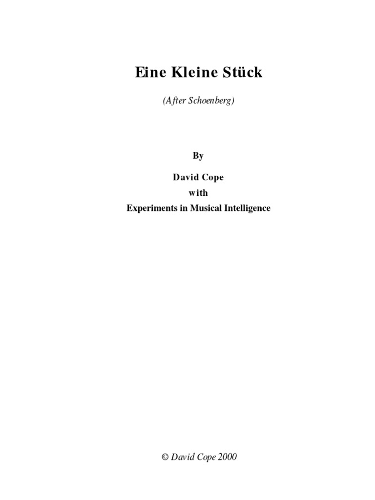 David Cope After Schoenberg | PDF | Intelligence | Areas Of Computer ...