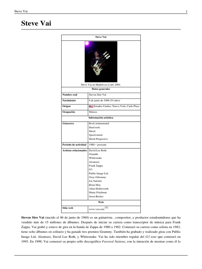Steve Vai PDF | PDF | Guitarras | Músicos