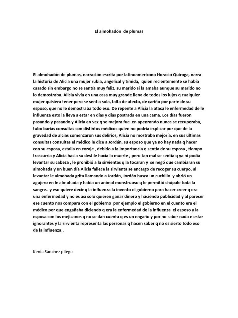 El Almohadón de Plumas | PDF