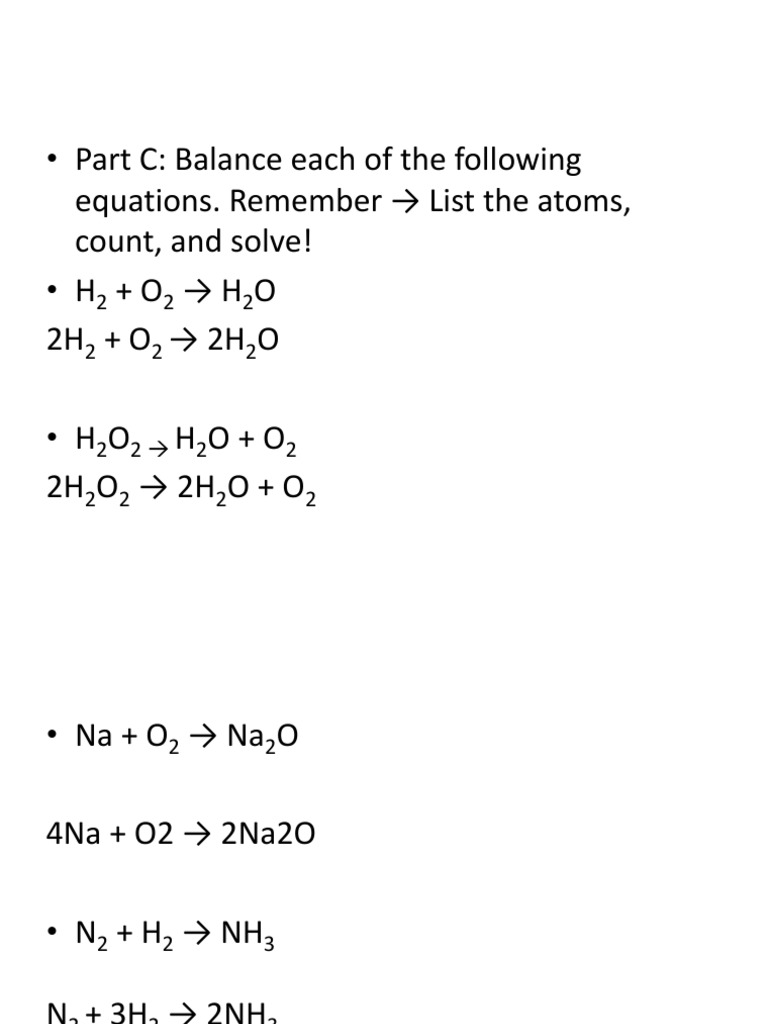 Chemical Equation Balancing Guide | PDF