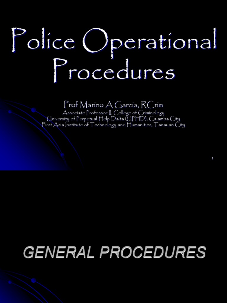 Police Operational Procedures Overview | PDF | Search Warrant | Search ...