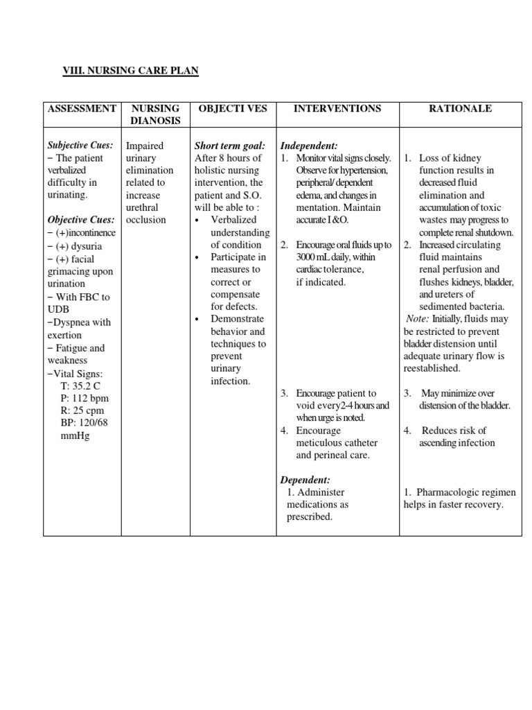 Nursing Care Plan Urinary Incontinence Urinary Bladder Free 30