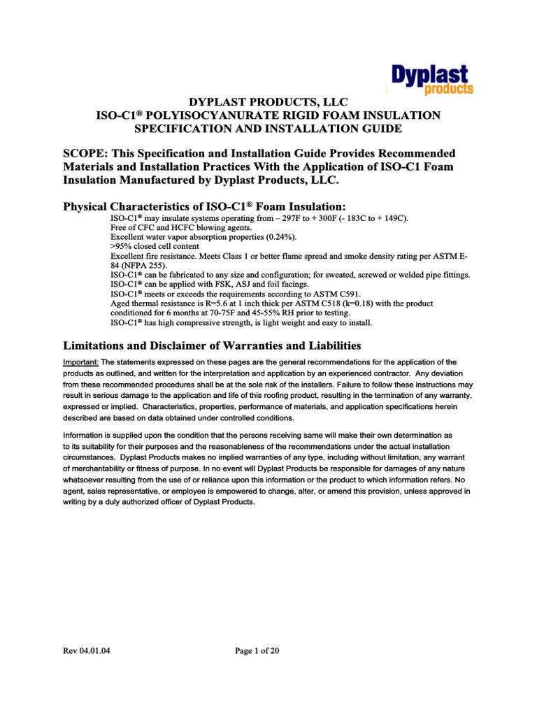 Dyplast Product Insulation | PDF | Duct (Flow) | Pipe (Fluid Conveyance)