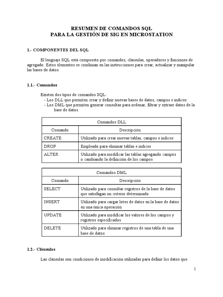 Resumen SQL PDF | PDF | SQL | Tabla (base de datos)