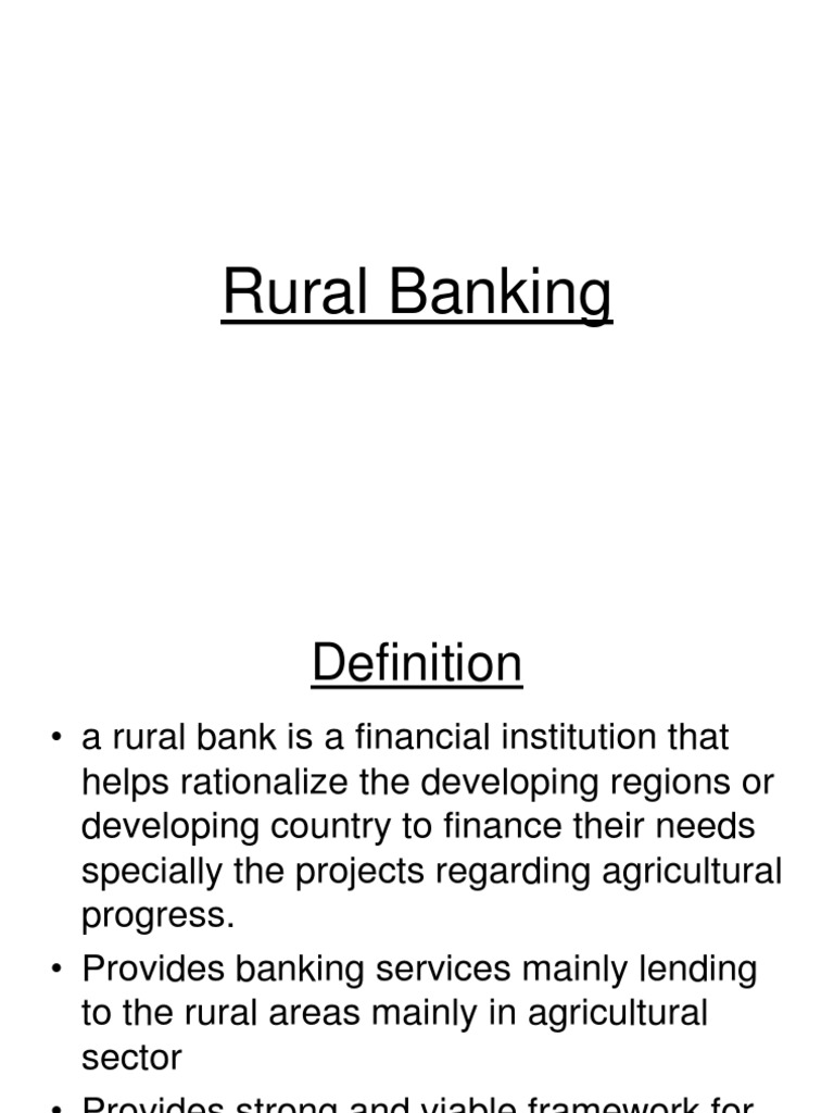 Rural Banking | PDF | Credit (Finance) | Banks