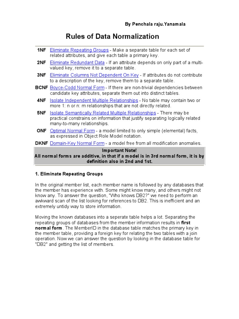 Oracle - Normalization Concepts | PDF | Databases | Data Management