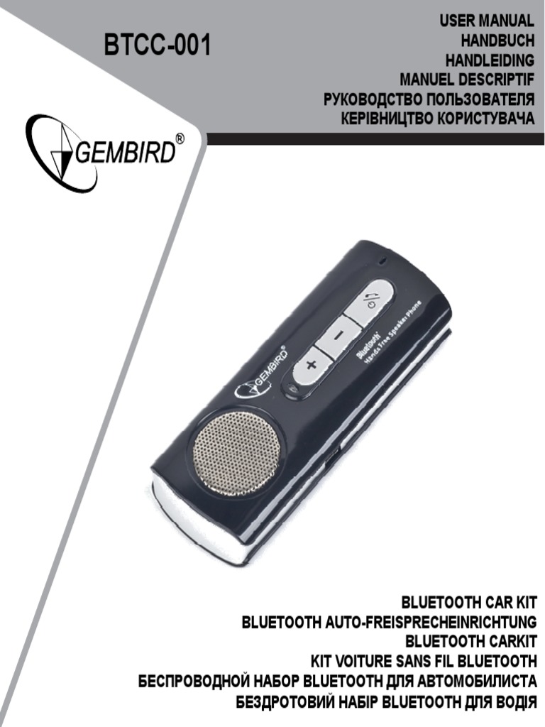 Bluetooth Car Kit User Manual | PDF | Bluetooth | Electronics