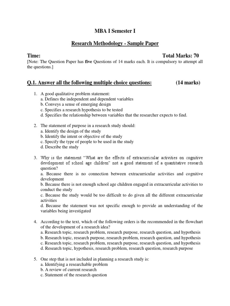 Example Of Methodology Paper