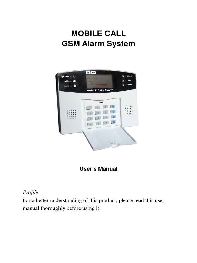 Mobile Call GSM Alarm System | PDF | Remote Control | Telephone