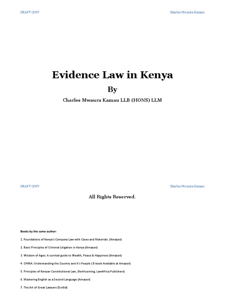 Evidence Law Overview in Kenya | PDF | Hearsay | Relevance (Law)