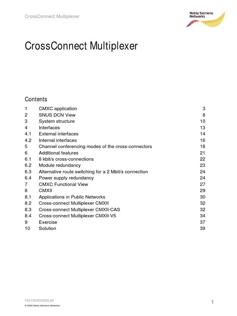 04 - FA31324EN32GLA0 - CrossConnect Multiplexer PDF | PDF | Computer Hardware | Electrical ...