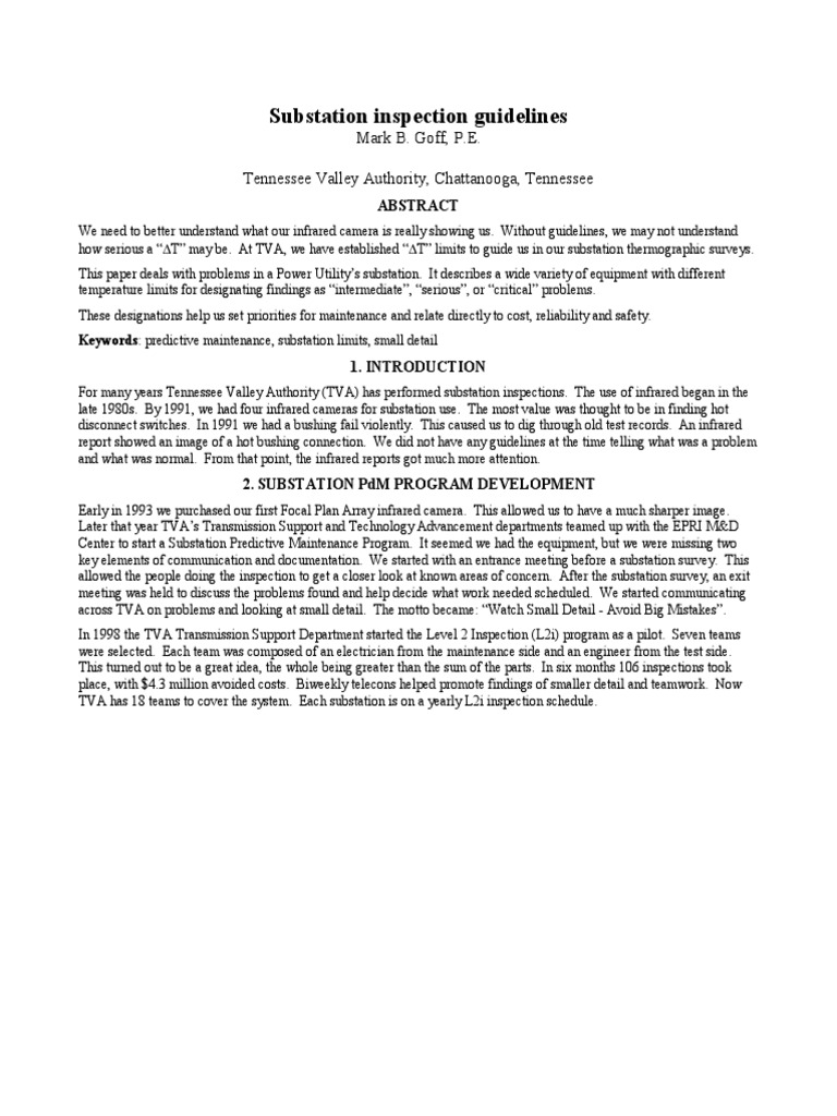 Substation - Inspection With Thermal Scan | PDF | Thermography ...