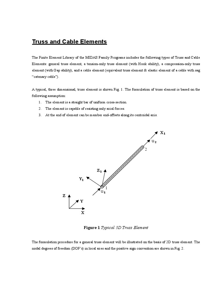 Truss and Cable Elements | PDF | Stiffness | Elasticity (Physics)