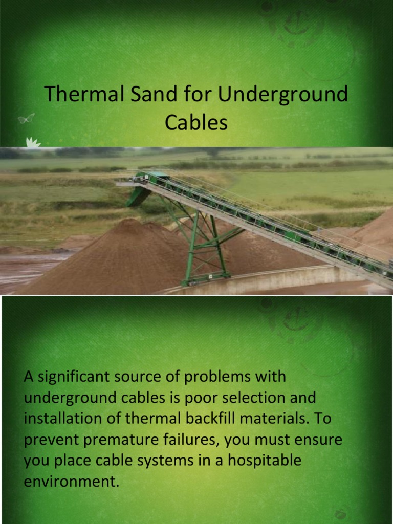 Thermal Sand for Underground Cables | Soil | Building Materials