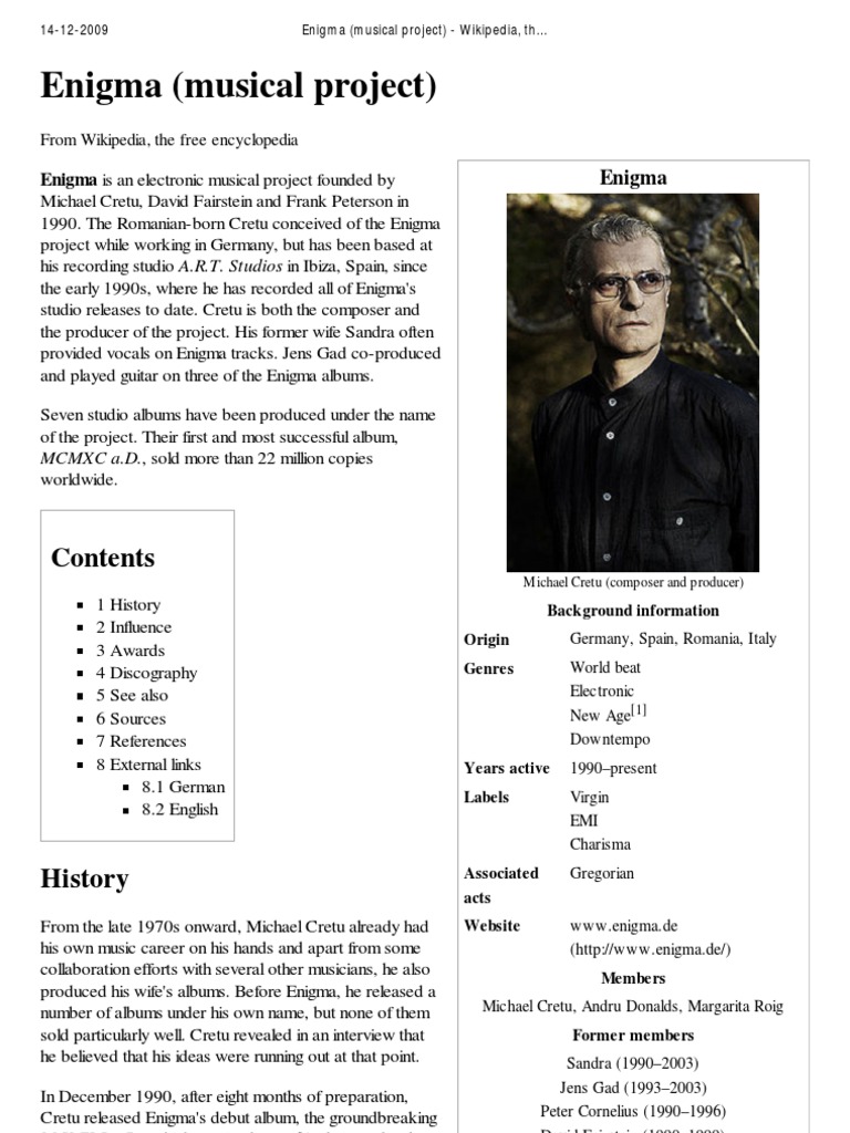Enigma (Musical Project) - Wikipedia, TH | PDF | Leisure ...