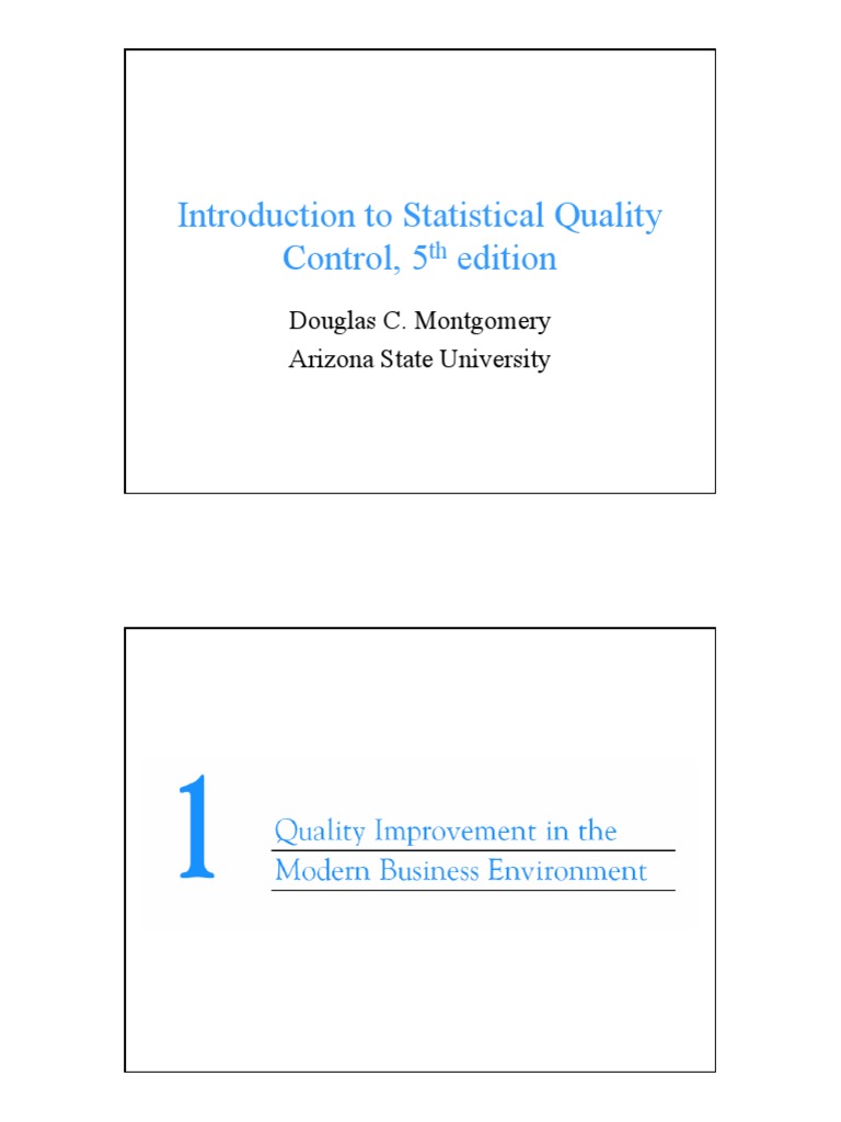 Introduction To Statistical Quality Control | PDF | Design For Six ...