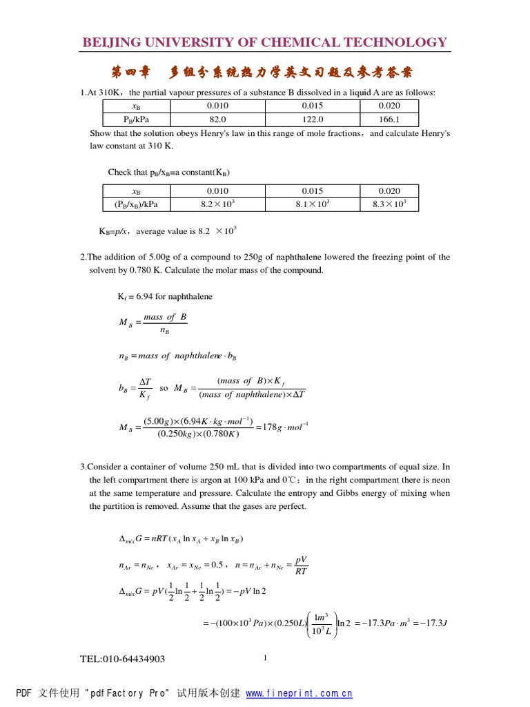 Mixture Problems PDF | PDF | Physical Chemistry | Nature