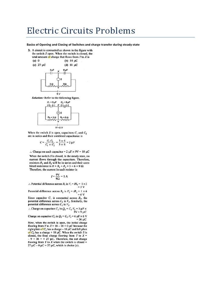 Electric Circuits Problems | PDF