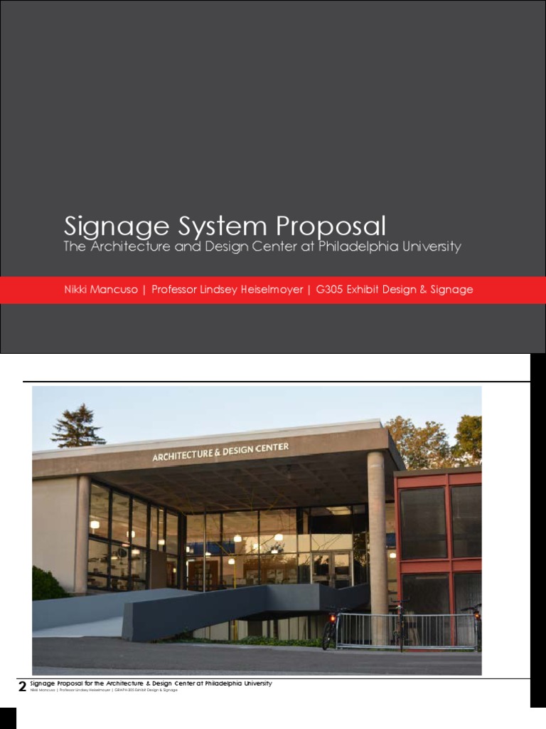 Signage Proposal - The Architecture & Design Center | PDF