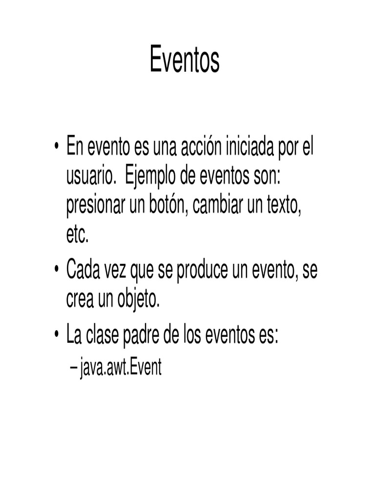 Manejo Eventos en Java PDF | PDF | Ventana (informática) | Java (lenguaje de programación)