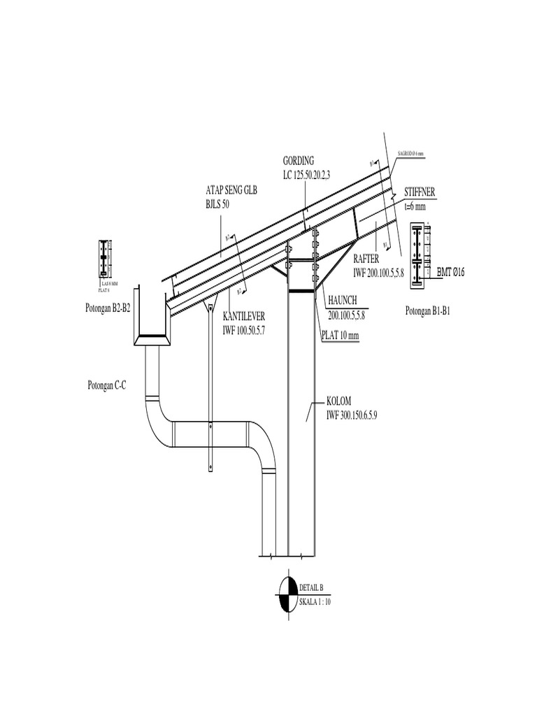 Gording LC 125.50.20.2,3 Stiffner T 6 MM Atap Seng GLB Bjls 50 | PDF