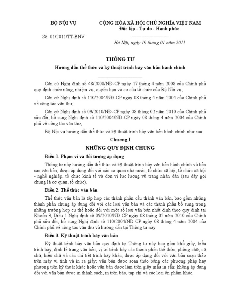 Huong Dan The Thuc Van Ban Hanh Chinh | PDF