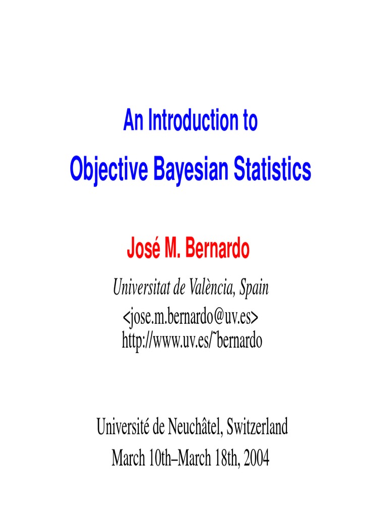 An Introduction To Objective Bayesian Statistics PDF | PDF | Bayesian Inference | Confidence ...
