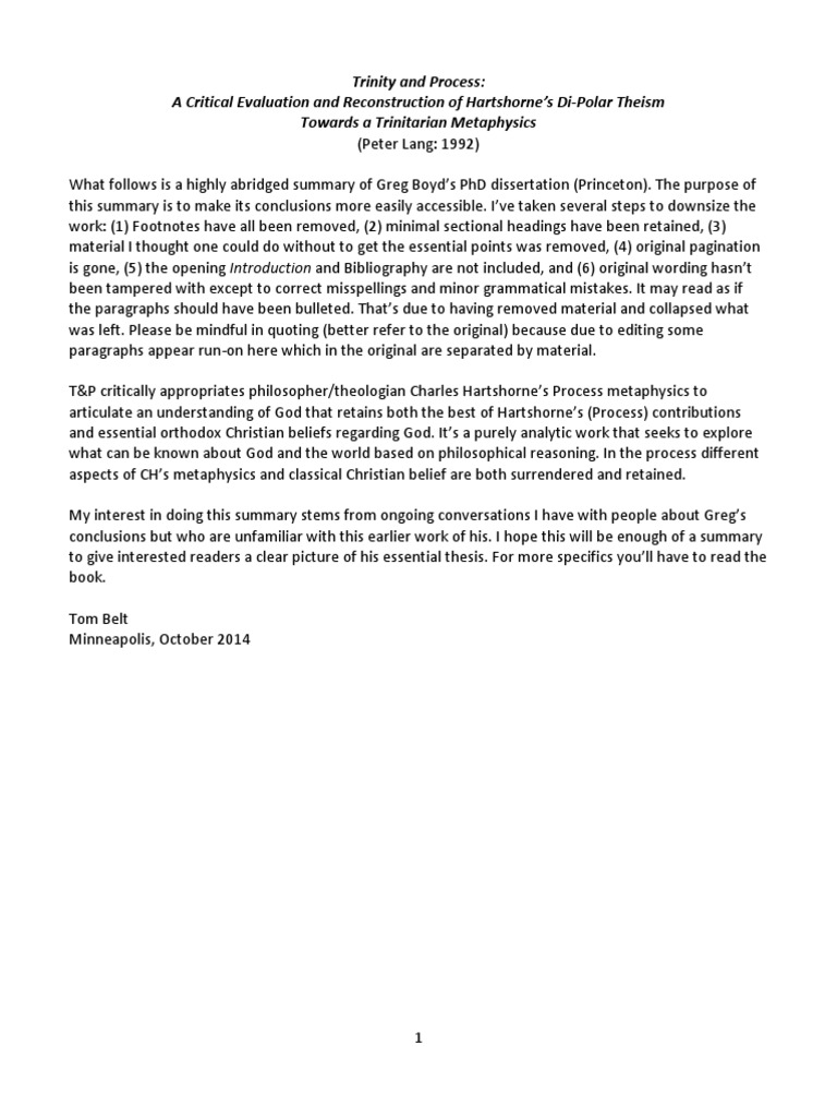 Trinity & Process Redux | PDF | A Priori And A Posteriori | Existence