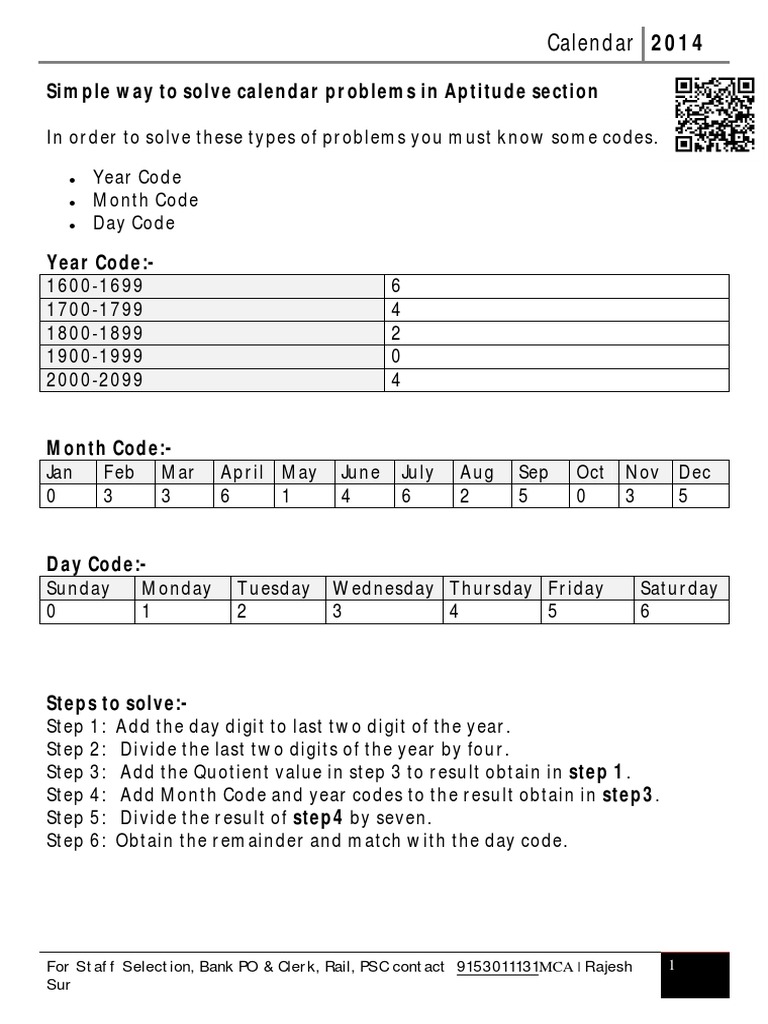 Calendar Problem Solving Guide | PDF | Career & Growth