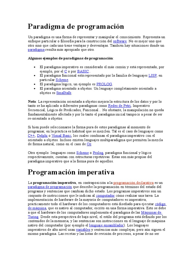 Paradigma de Programación de Computadoras | PDF | Objeto (informática ...