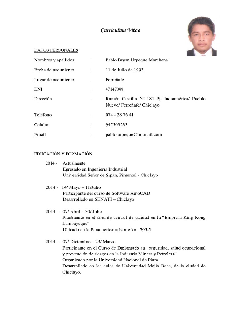 Curriculum Vitae | PDF | Perú | Science
