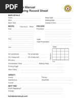 Home Brewing Log Sheet PDF | PDF | Homebrewing | Brewing