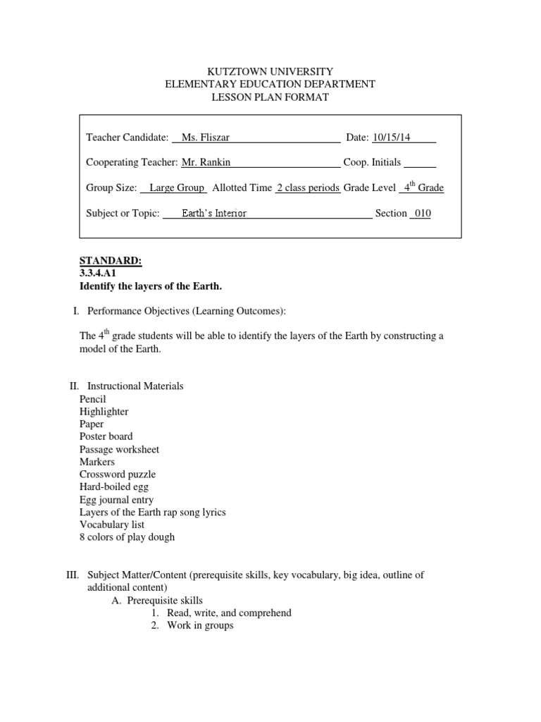 Earths Interior Lesson Plan | PDF | Structure Of The Earth | Earth