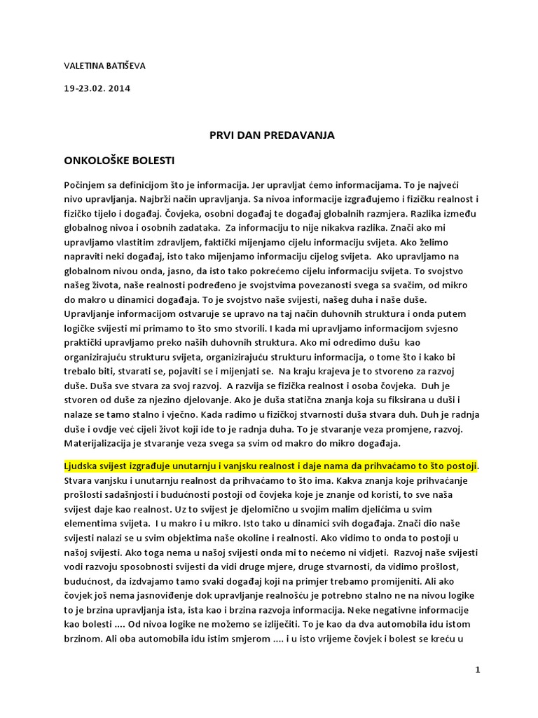 VALETINA - BATISheva Predavanja | PDF