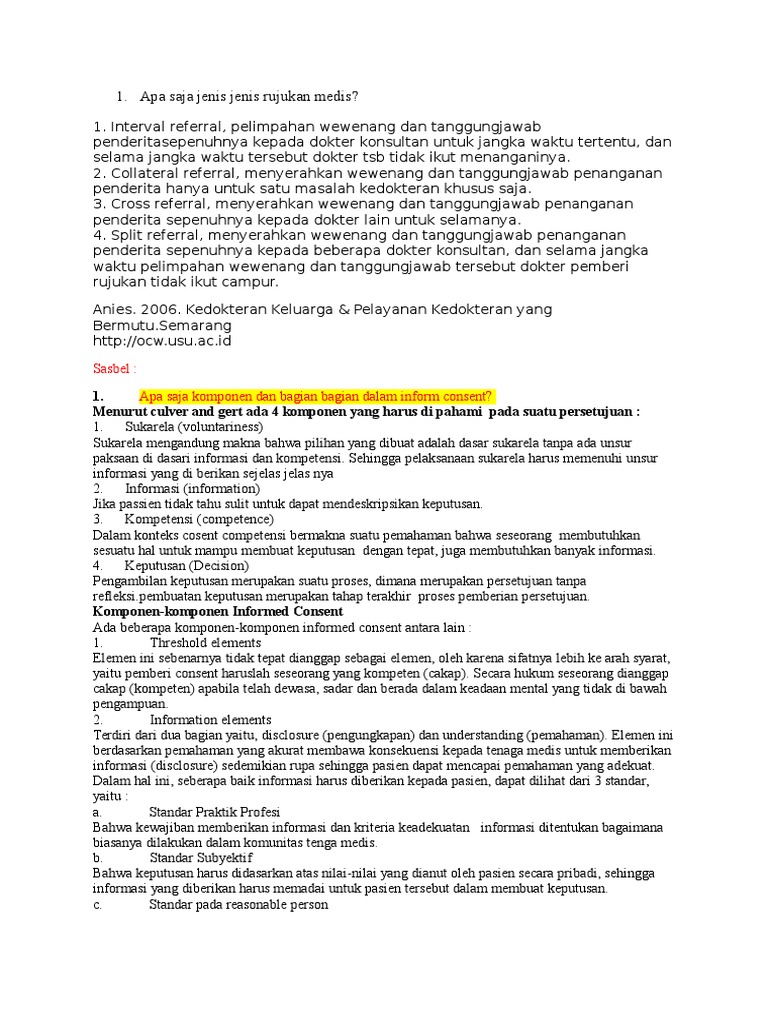 Apa Saja Jenis Jenis Rujukan Medis | PDF