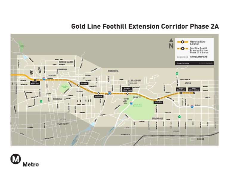 Metro Gold Line Foothill Extension Map | PDF | Los Angeles | Passenger ...