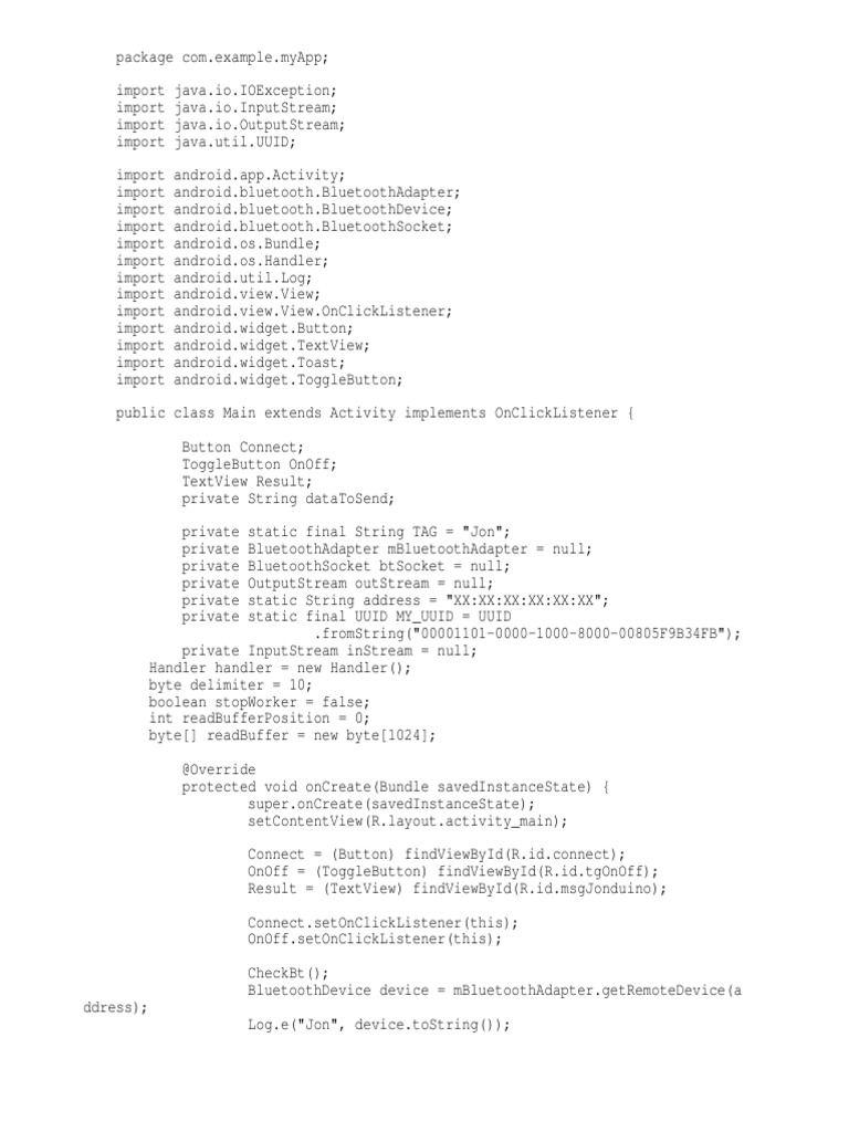Android Bluetooth To Arduino | PDF | String (Computer Science ...