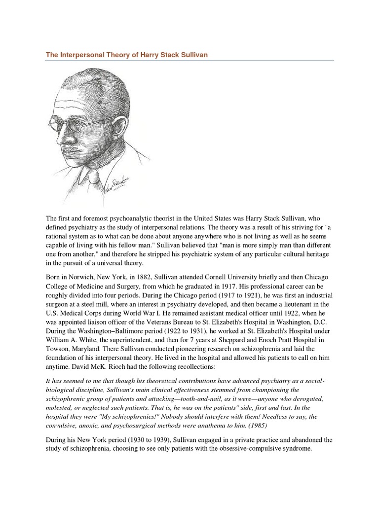 The Interpersonal Theory of Harry Stack Sullivan PDF | PDF | Psychiatry ...