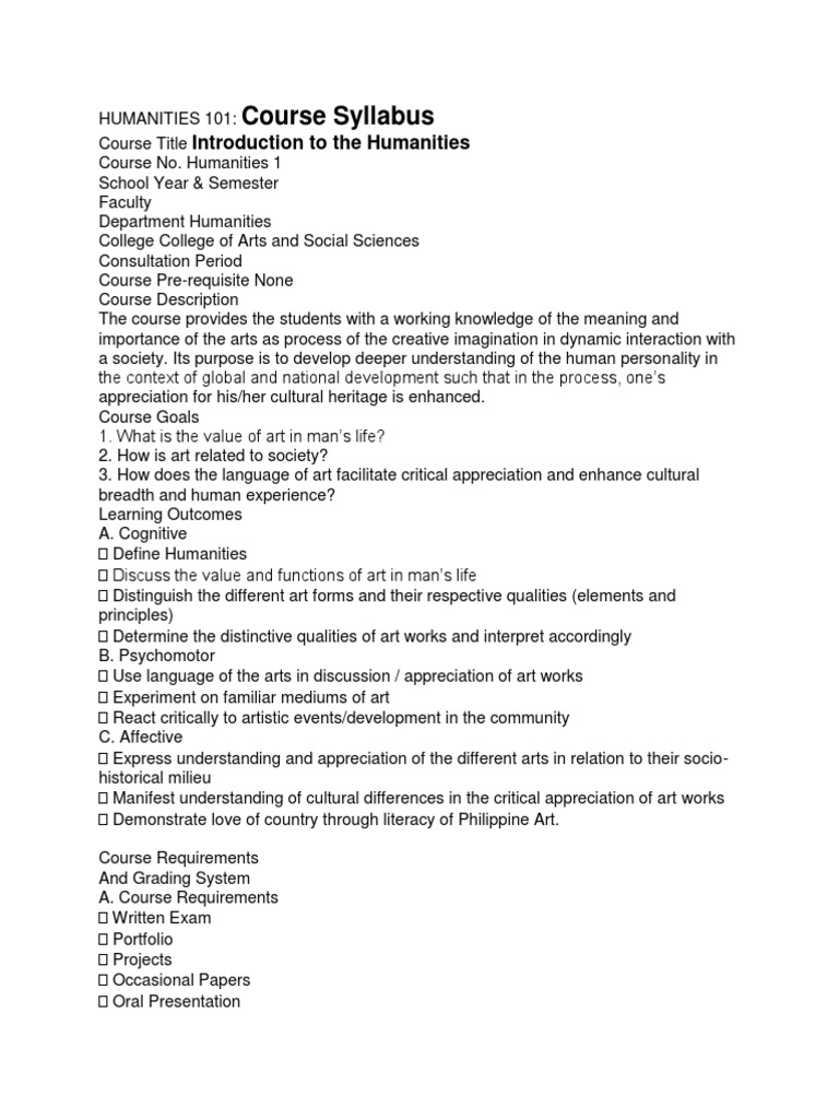 Humanities 101 | PDF
