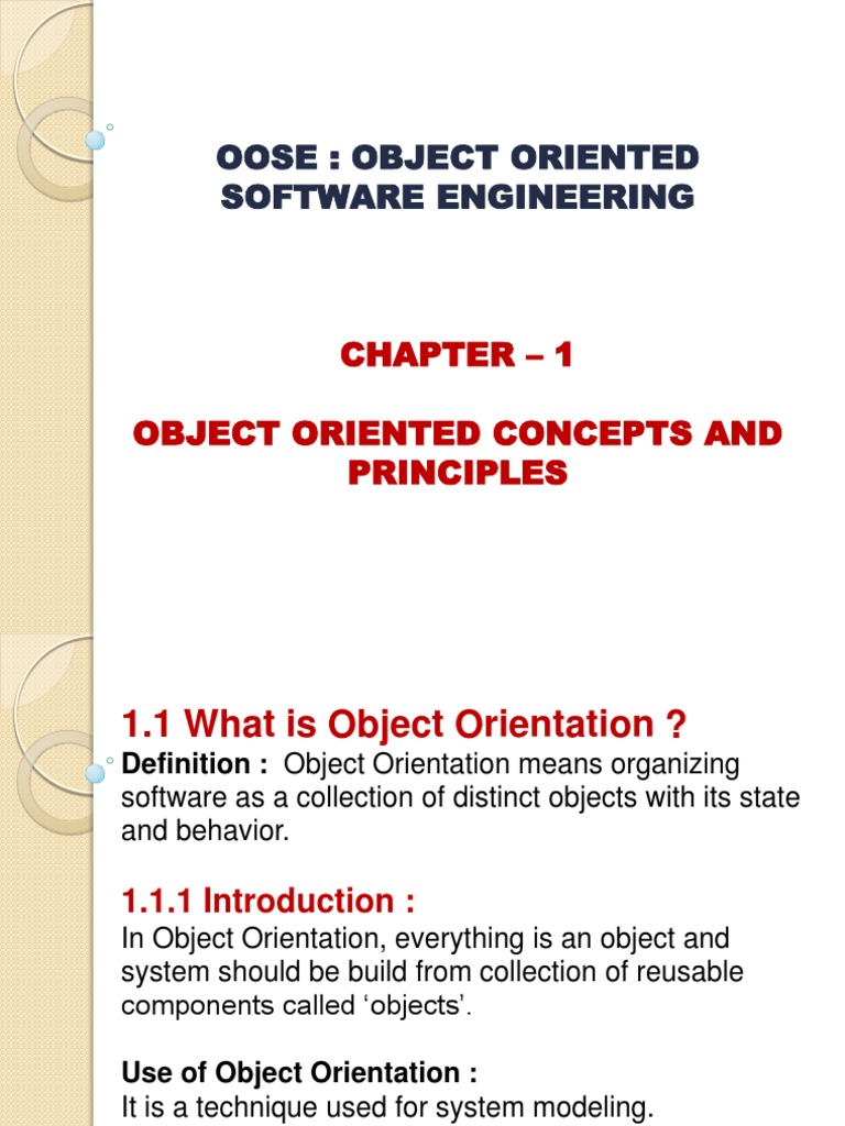 Object Oriented Concepts And Principles Inheritance